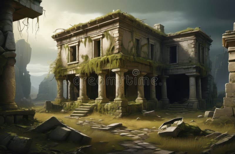 An Old Historical Ruin of a House at 22-12-2024 Stock Illustration ...