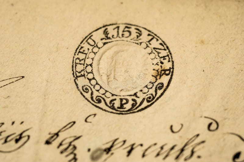 Old, Historical Stamp Duty Stamp Stock Image - Image of antique, text ...