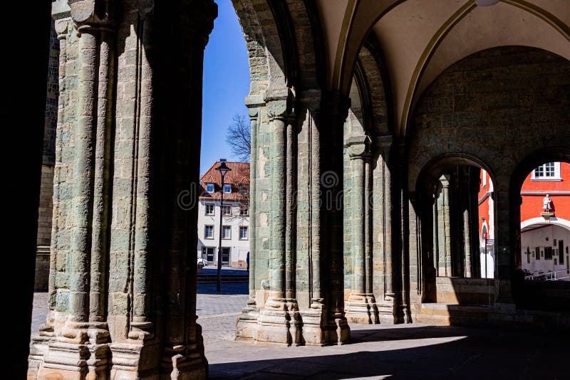 Old Historical Stone Building with Arches Stock Image - Image of ...