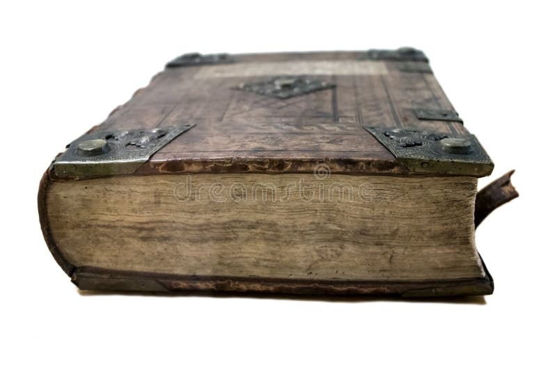 The Old History Book in a Leather Cover. Stock Photo - Image of library ...