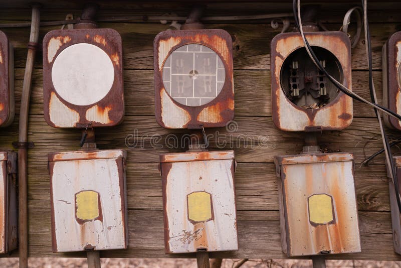 Old Home Fuse Box Panel Rusted Electrical Equipment Stock Photo - Image ...