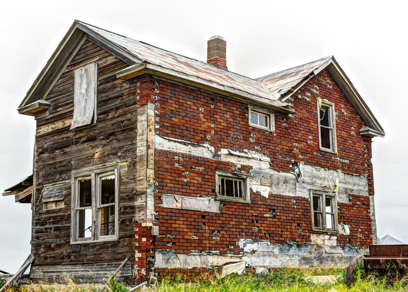 Crumbling two story house stock image. Image of storey - 39960875