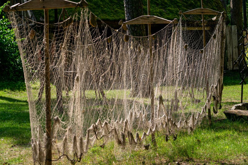 Old Homemade Net Made of Rope for Catching Handmade Fish Stock Image ...