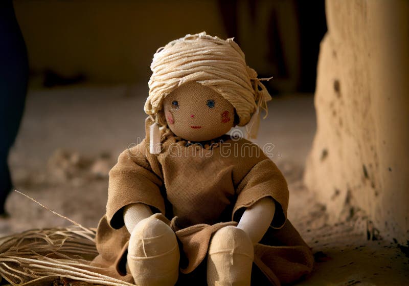 Old homemade rag doll. stock illustration. Illustration of homemade ...