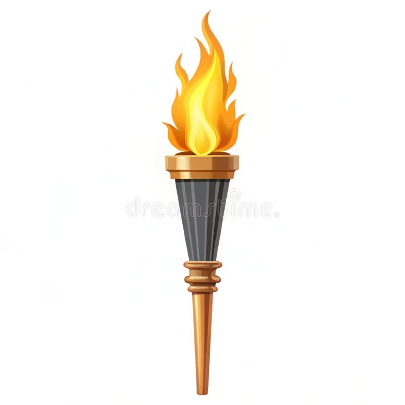 Old Homemade Torch on a White Background Stock Illustration ...