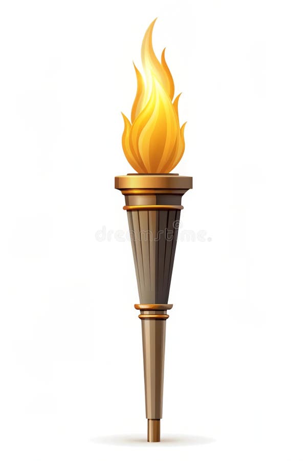 Old Homemade Torch on a White Background Stock Illustration ...