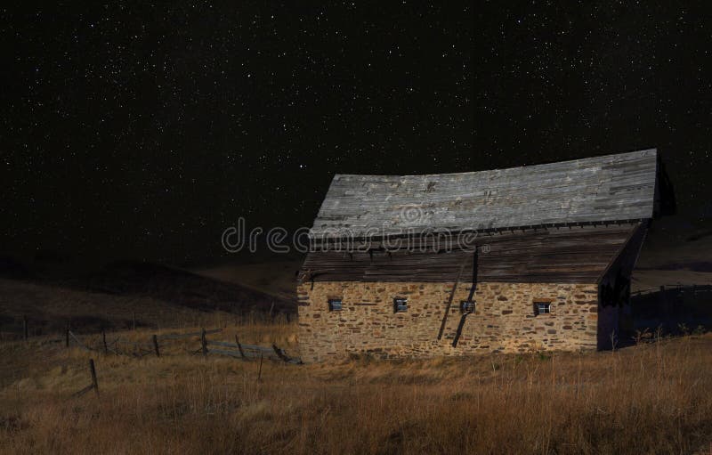 Old Horse Stall Under a Sky Full of Stars Stock Image - Image of shine ...