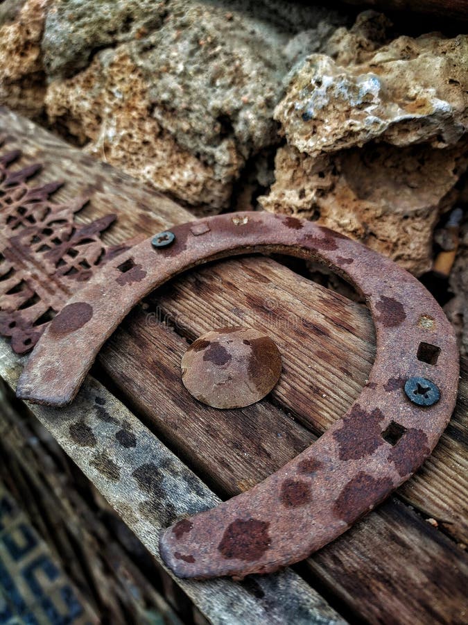 Old Horseshoe in Rustic Setting Stock Image - Image of wildlife ...