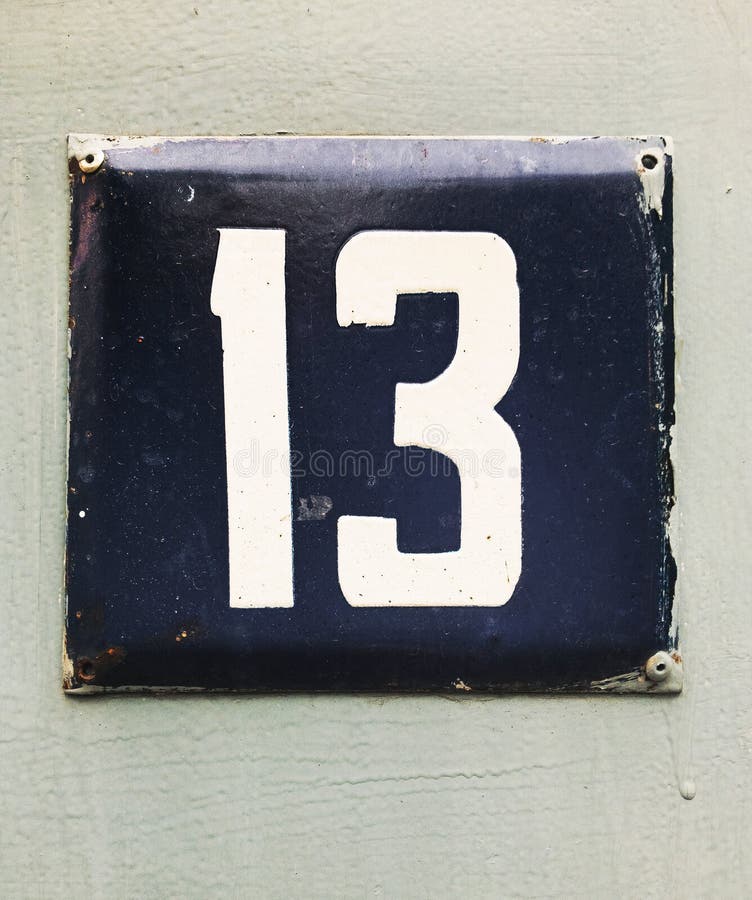 No 13 stock image. Image of metal, retro, belief, superstitious - 194350837