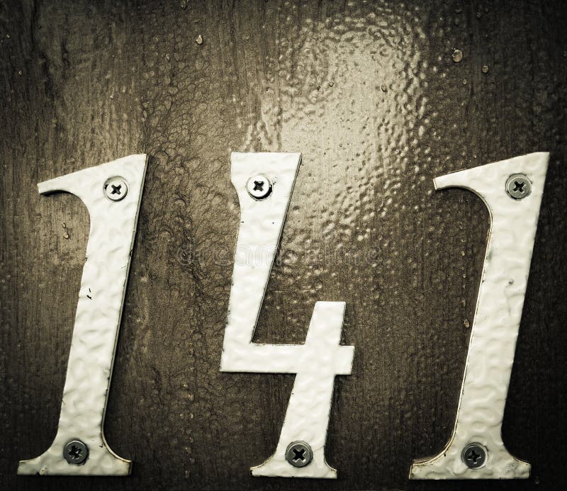 Old house address numbers stock image. Image of screwed - 192052675