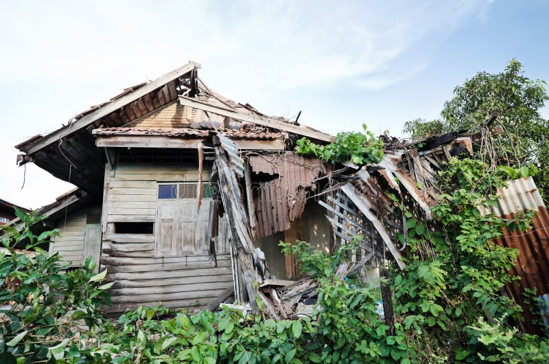 Old House Collapsing from Time. Stock Photo - Image of dirty, house ... Old House Collapsing from Time. Stock Photo - Image of dirty, house ...