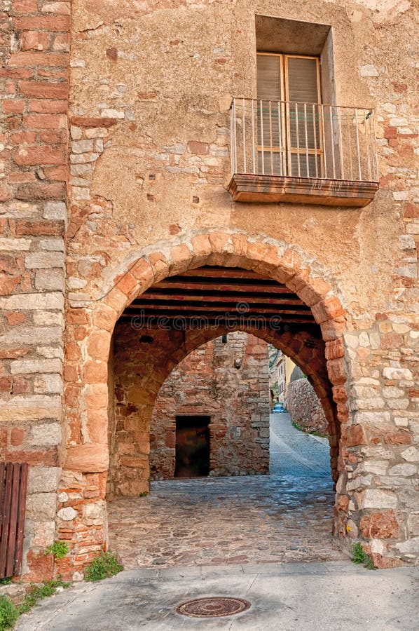 Old house, Collbato, Spain stock photo. Image of medieval - 22982824
