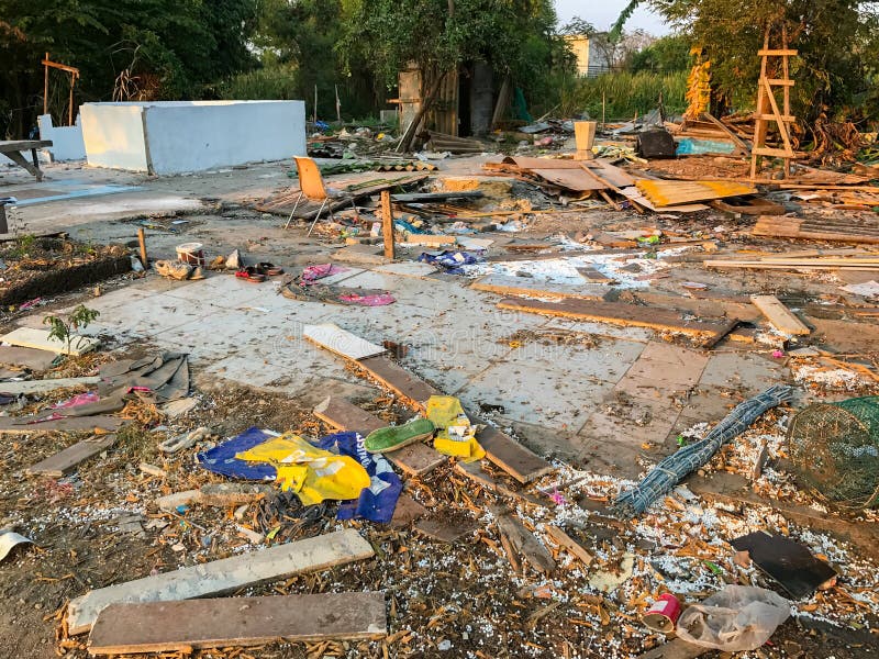 Old House Completely Destroyed Stock Photo - Image of city, debris ...