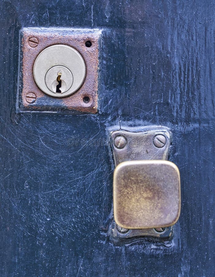 Old House Door Lock Close Up Stock Image - Image of idea, handle: 240868383