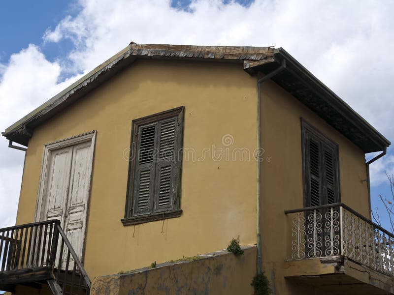 Old House in Front of the Sky Stock Photo - Image of balcony ...