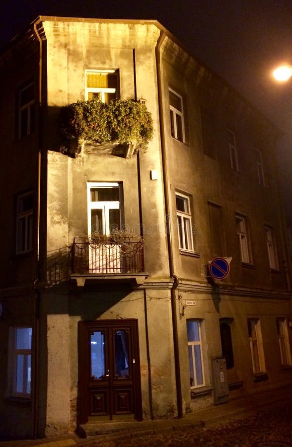 House stock image. Image of house, balcon, night, lights - 133346079