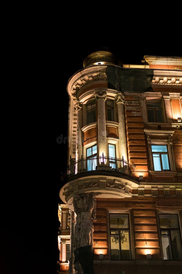 Old House in the Night City Stock Photo - Image of architecture, city ...
