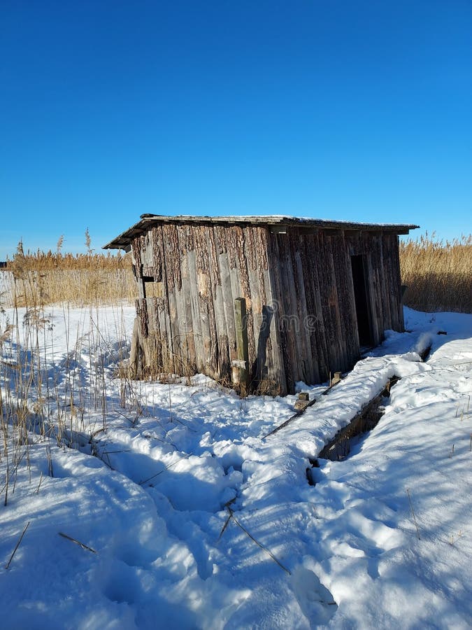 Old House on the Snowy Place Stock Image - Image of formation, tree ...