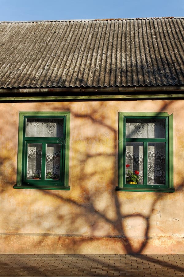 Old house on street. stock photo. Image of home, flower - 22071704