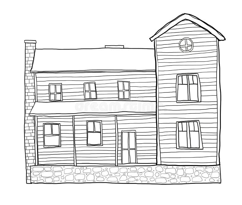 House in the Style of a Cowboy Stock Illustration - Illustration of ...