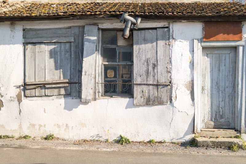 Old House with Traditional Windows Stock Photo - Image of front ...