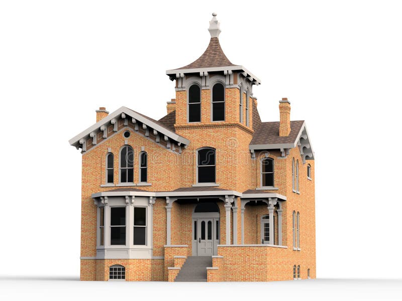Old House in Victorian Style. Illustration on White Background. Species ...