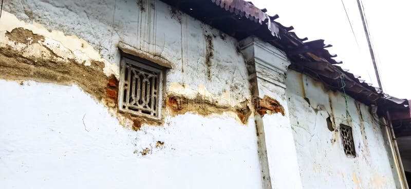 Old House Window with Broken Wall Background Stock Photo - Image of ...