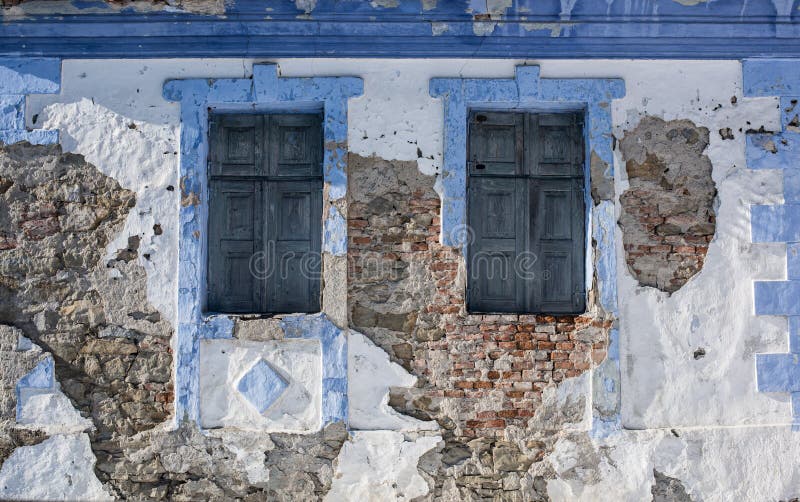 Old house windows. stock image. Image of front, closed - 50374513