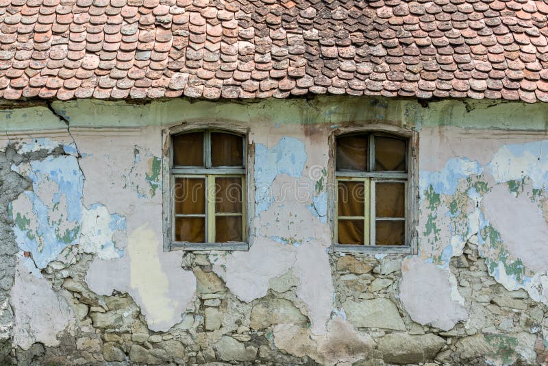 Old house windows. stock photo. Image of built, estate - 56633770