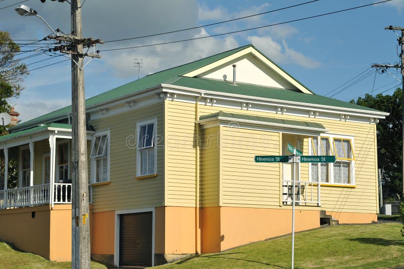 Old House with Wooden Cladding Stock Photo - Image of pale, streen ...