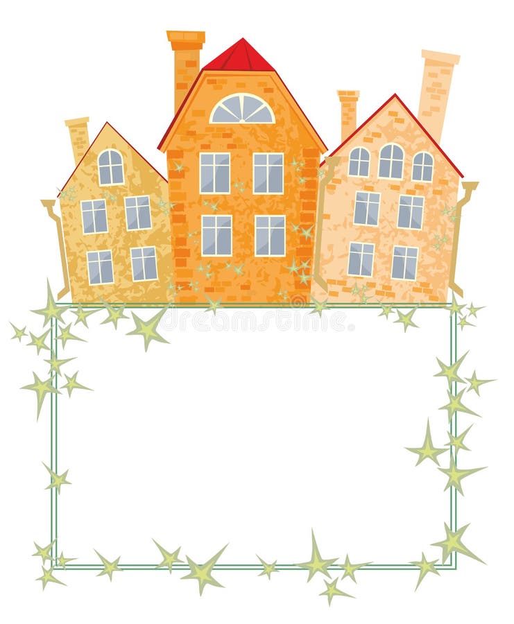Old houses frame stock vector. Illustration of town, lodges - 74993216