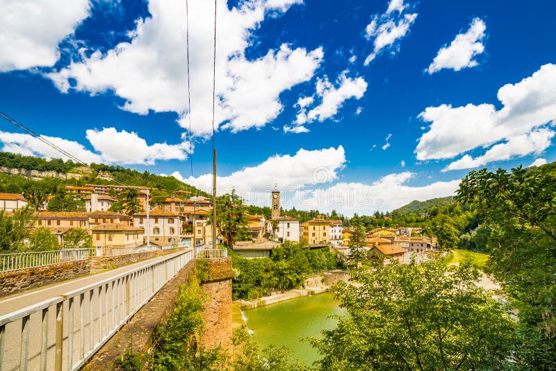 Old Houses Overlooking the River Stock Photo - Image of saraceno ...