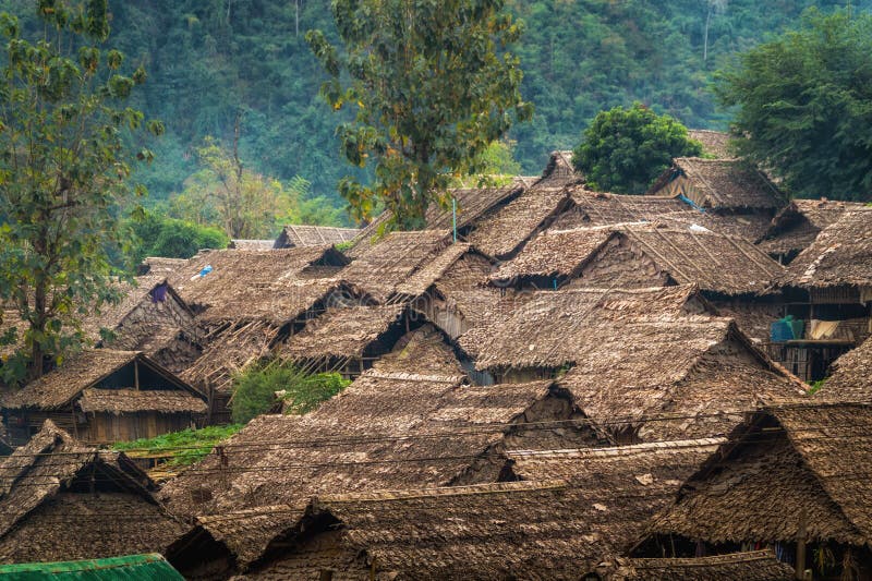 Old houses in the village stock photo. Image of season - 255210224