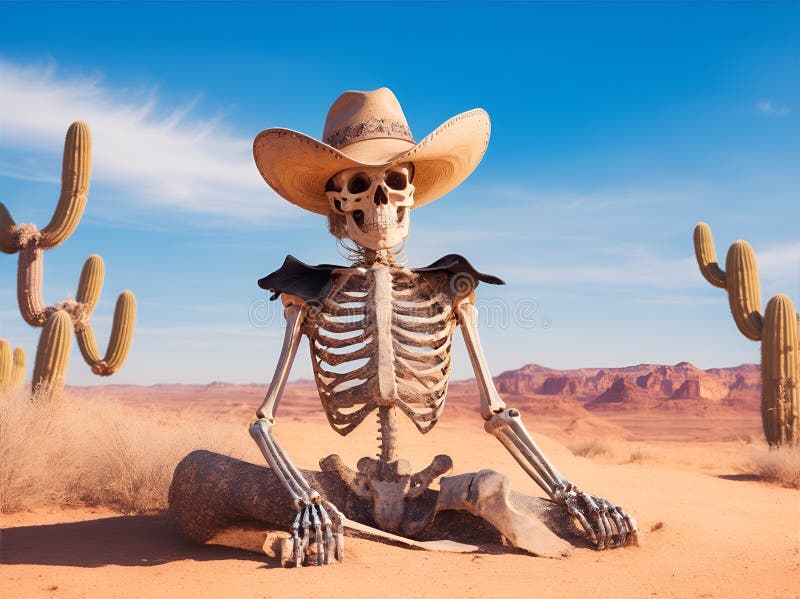 Old Human Skeleton in a Desert Stock Photo - Image of discovery ...