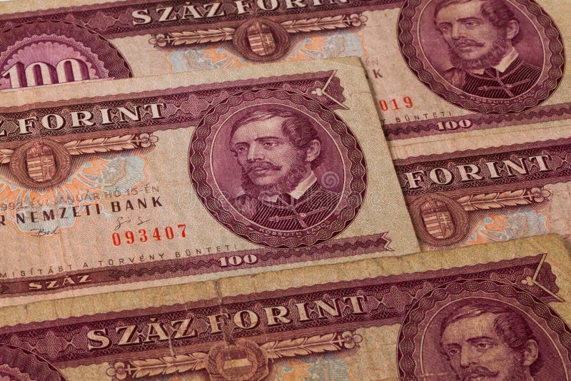 Old Hungarian Banknotes on the Table Stock Photo - Image of banking ...