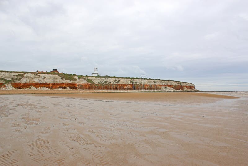 Lighthouse Above Old Hunstanton Beach, Norfolk Stock Photo - Image of ...
