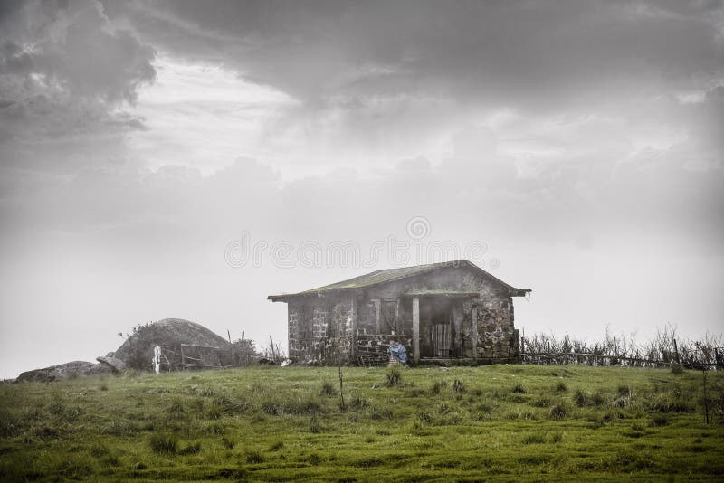 Old hut house on a hill stock photo. Image of house - 151512148
