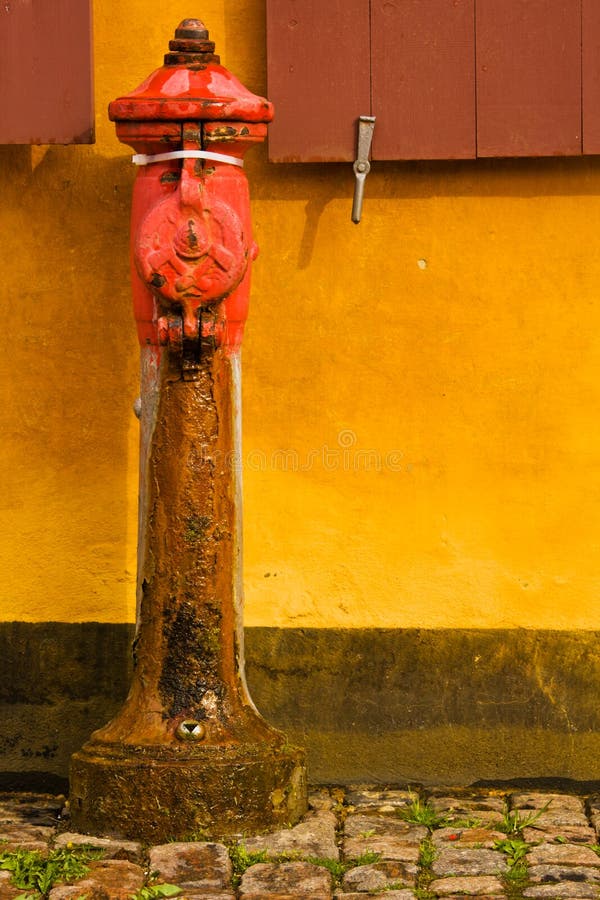 Old hydrant stock photo. Image of fire, rust, facade, house - 5204168