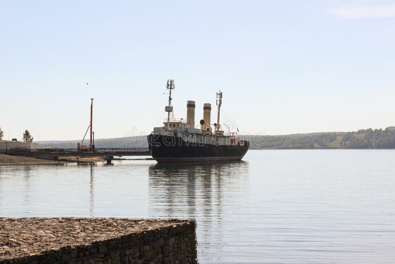 Old ice breaker stock image. Image of gray, coast, rock - 60956107
