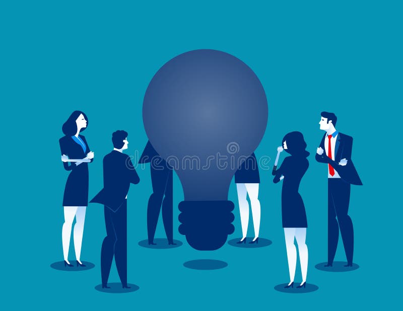 Old Ideas. Business People Encompass on Bulb Stock Vector ...