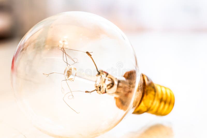 Old Incandescent Light Glass Bulb, Provides Light by Passing an ...