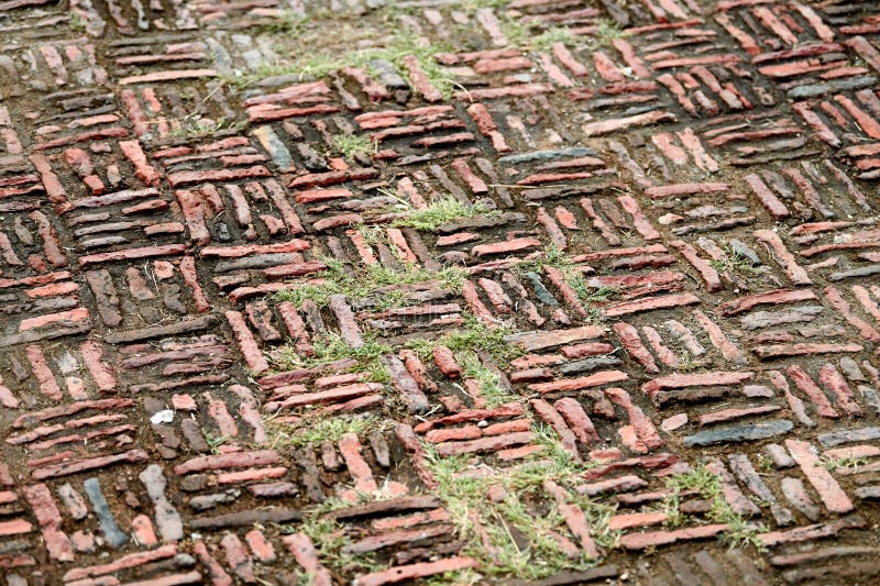 Old Indian Brickwork in Agra Red Fort, Masonry Walkway Covered with ...
