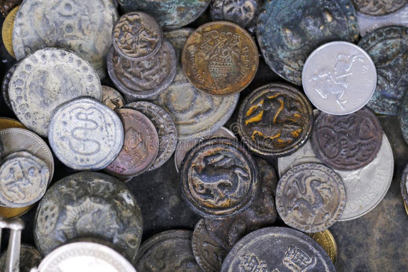 Old Coins Background, Ancient Coins Currency. Stock Image - Image of ...