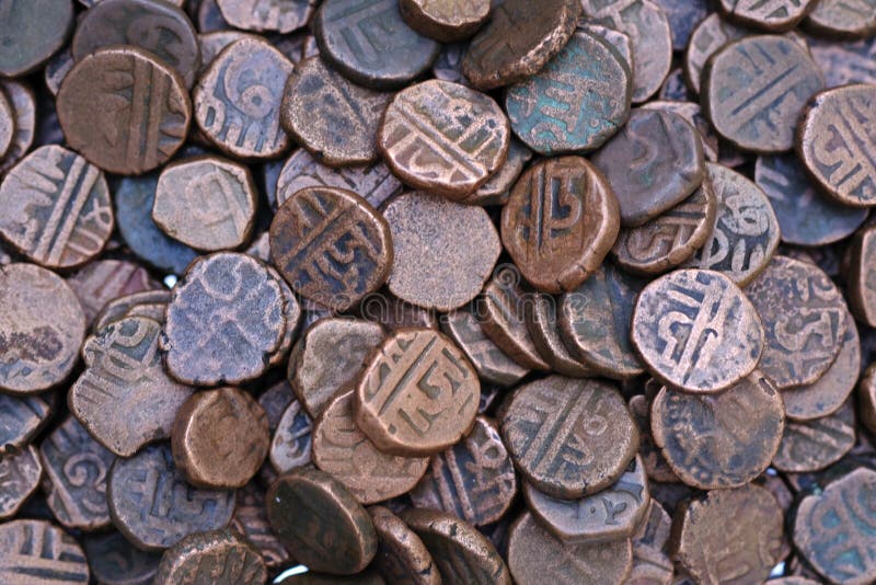 Old Indian Coins Background, Currency of India, Ancient Indian Coins ...