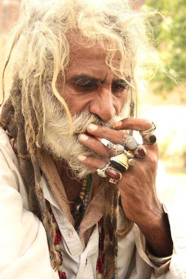 Old Indian Male, with Dreadlock Hair Editorial Stock Photo - Image of ...