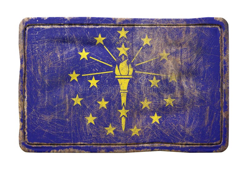 Old Indiana State flag stock illustration. Illustration of plate ...