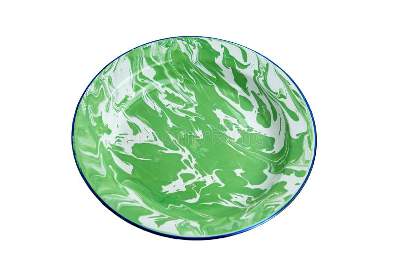 Old Indonesian Plate Green Stripes White Background Stock Photos - Free ...