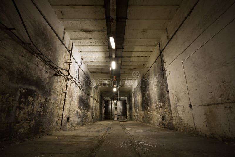 Old Industrial Building, Basement with Little Light Stock Photo - Image ...