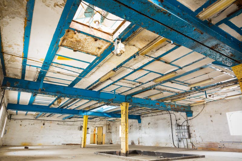 Old Industrial Building Interior, Support Structure Stock Photo - Image ...