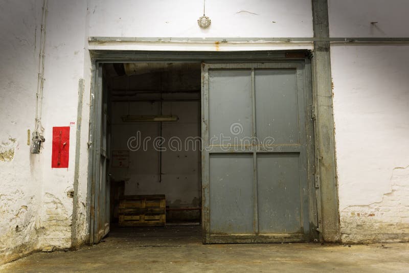 Old Industrial Building, Open Door Stock Image - Image of grungy ...